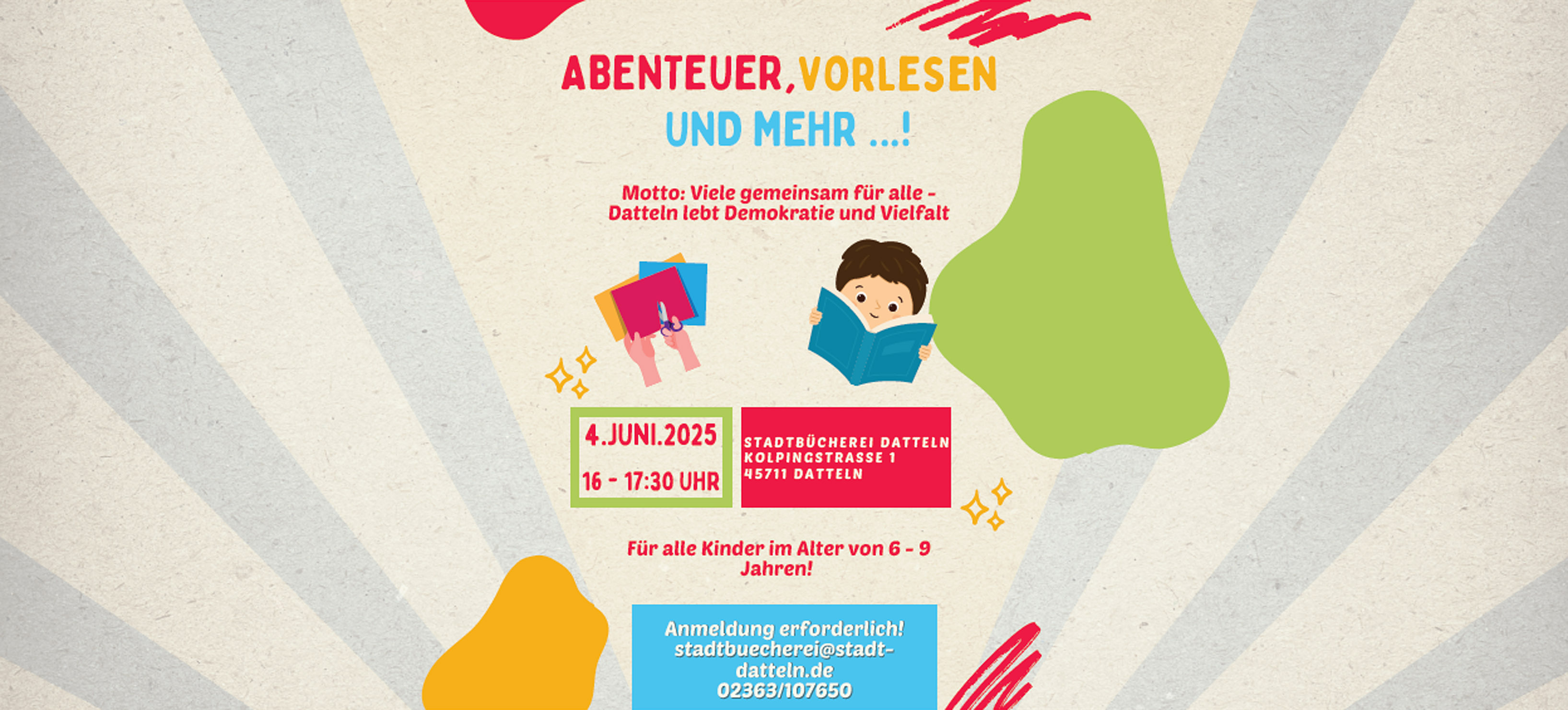 Abenteuer Vorlesen und mehr ... Woche der Demokratie 2025 | Mi., 04.06. ...